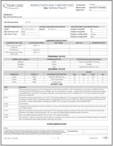 Inspector Daily Report | Applications | QNOPY